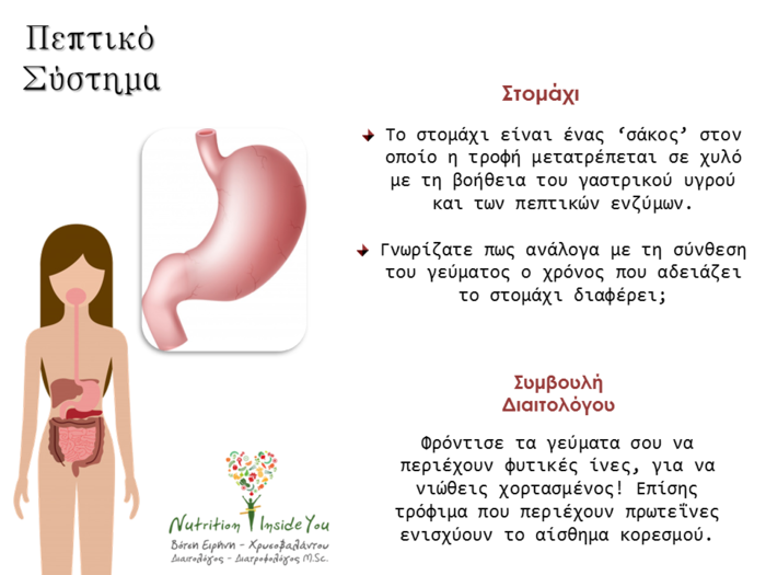 Μάθετε για το γαστρεντερικό σας σύστημα - Ειρήνη Βότση Διαιτολόγος Λήμνος
